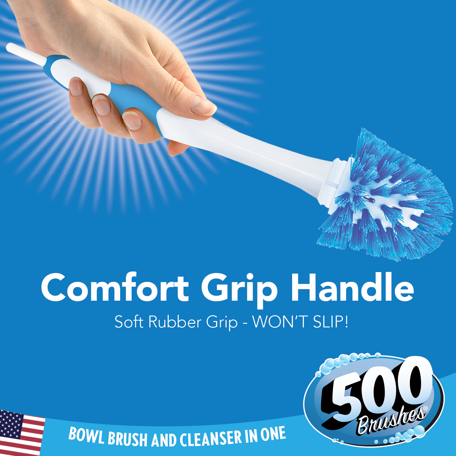 500 Brushes Starter Plus Kit, Toilet Bowl Brush w/ Cleanser Dispensing ...